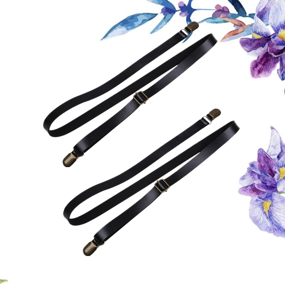 ROMANSENTIAL 2Pcs Trouser Clasp Adjustable Anti Slip Pu Leather Pants ...