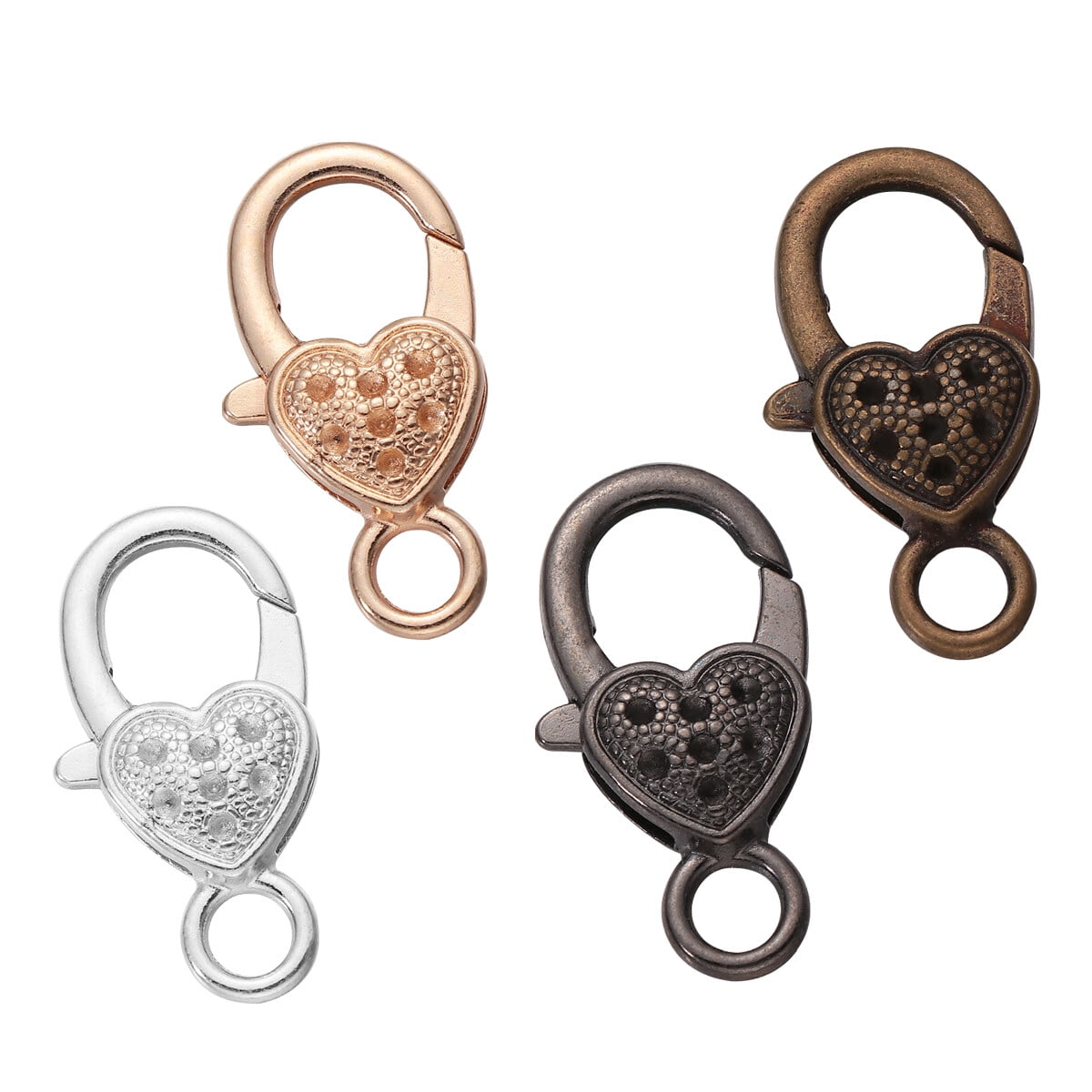 ROMANSENTIAL 40Set Heart Lobster Claw Clasps Jewelry Findings for ...