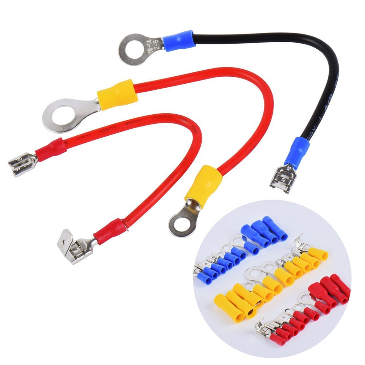 ROMANSENTIAL 480Pcs PVC Spade Connector Crimp Connectors for Wiring ...