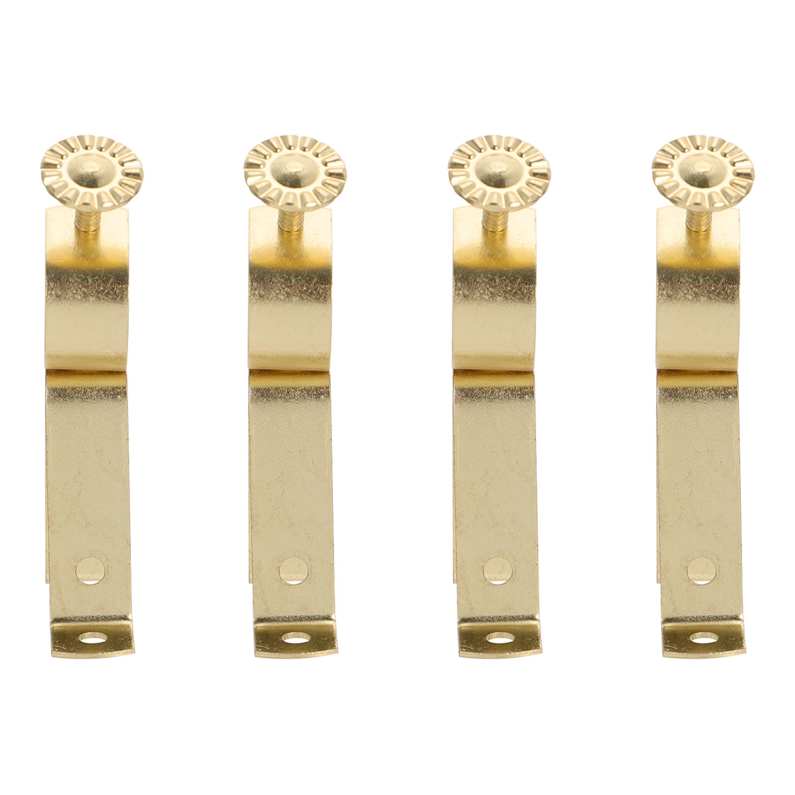 ROMANSENTIAL 4Pcs Rod Brackets for Curtains in Golden Steel with ...