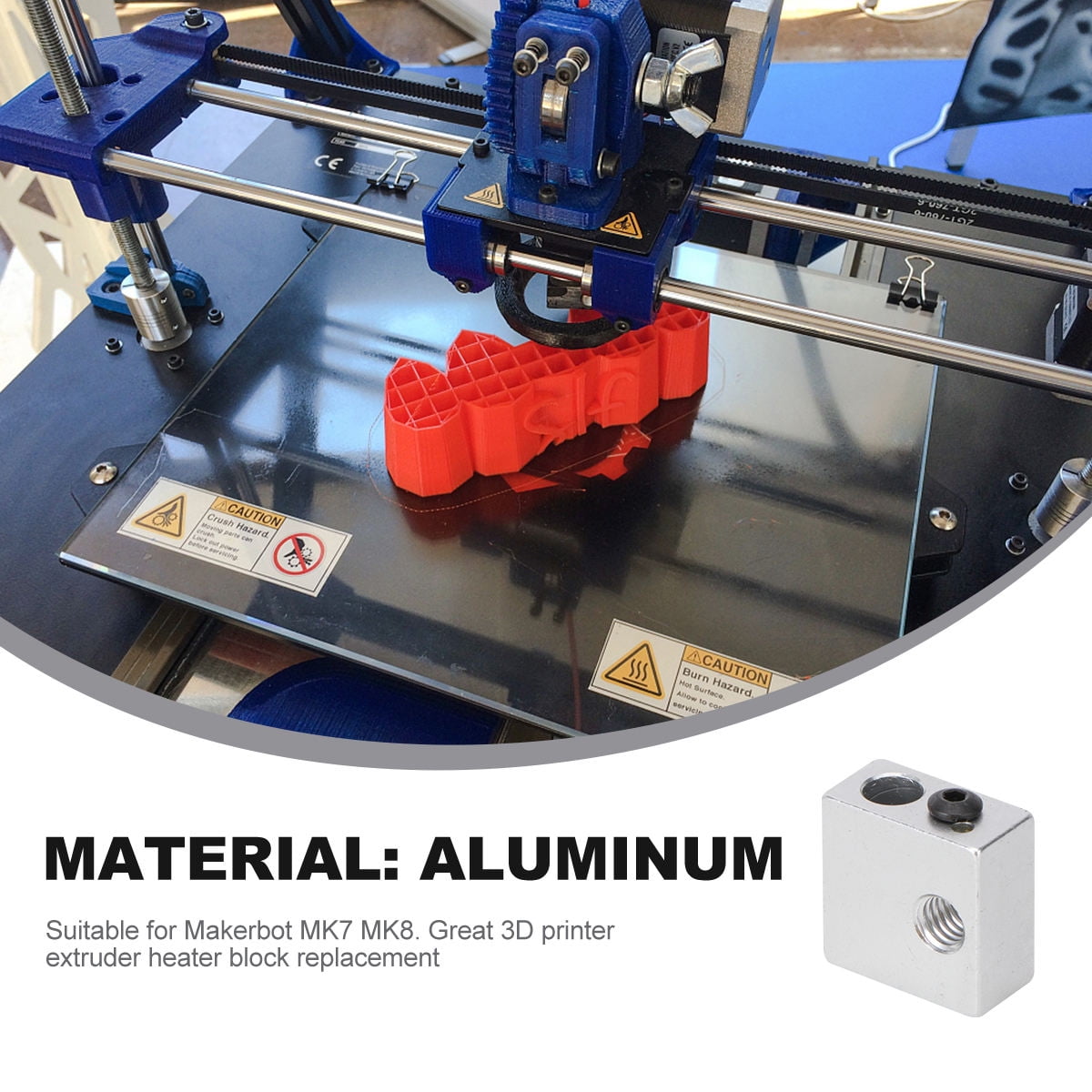 ROMANSENTIAL 5Set 3D Printer Extruder Heater Block Aluminum Heating Accessory - Walmart.com