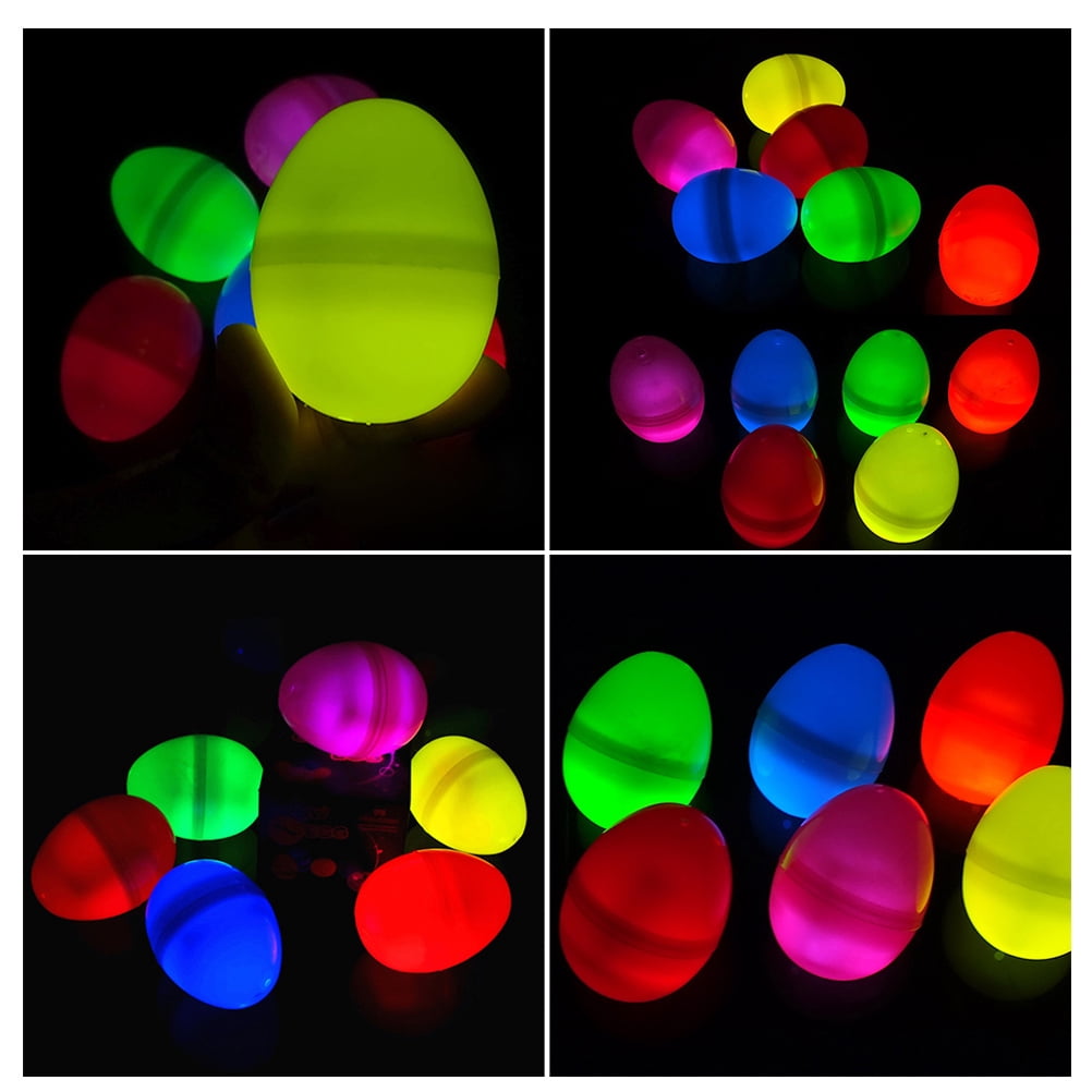 ROMANSENTIAL 6Pcs Easter Luminous Egg Rosy Color Plastic Glow Eggs for ...