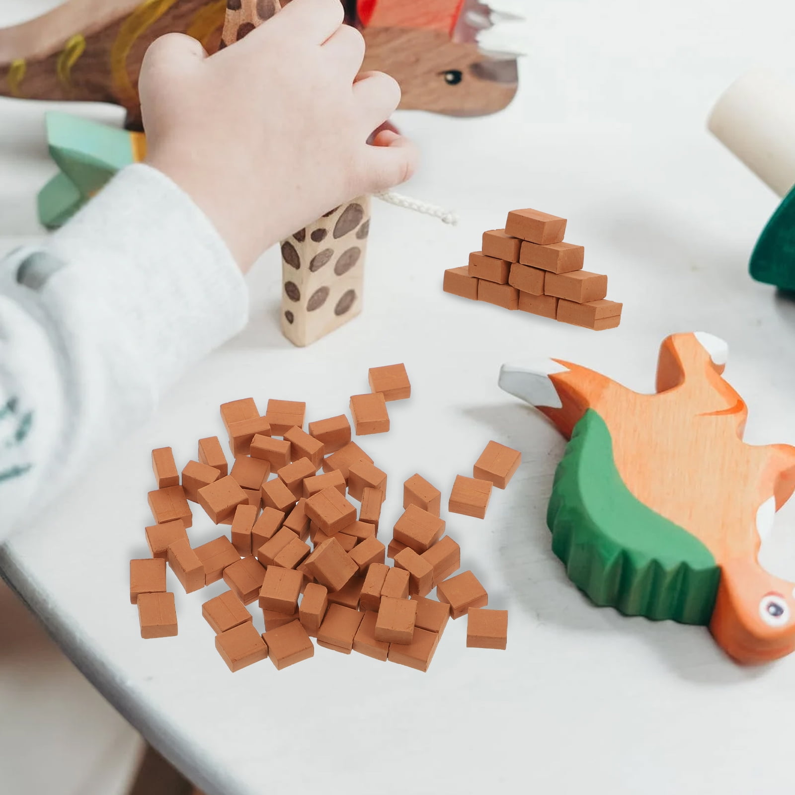 ROMANSENTIAL 70Pcs Vivid Miniature Building Supplies in Light Brown ...