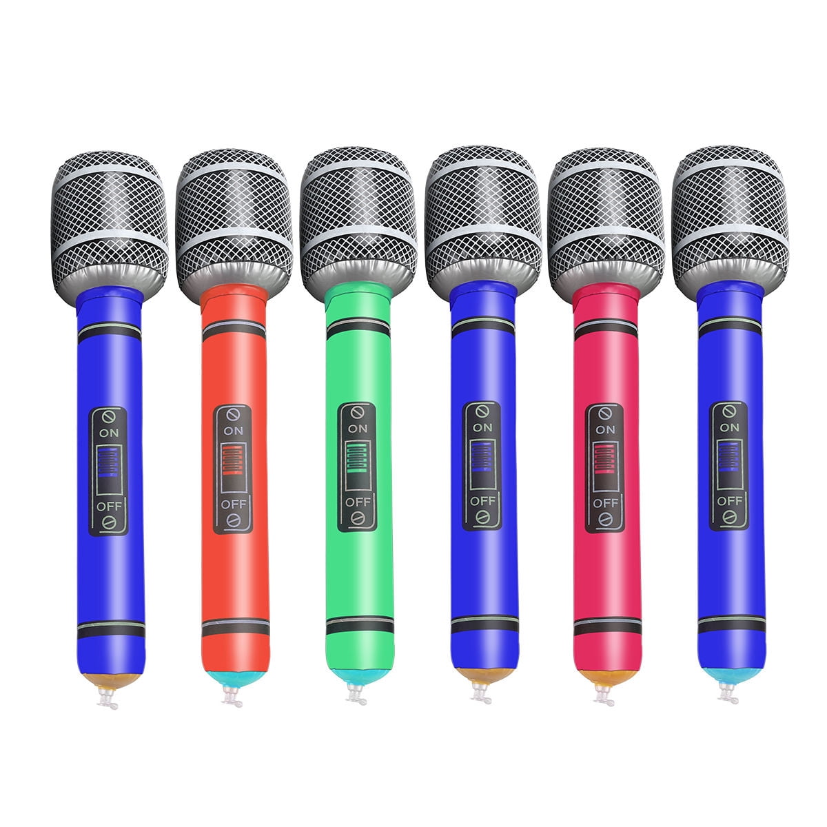 ROMANSENTIAL 8Pcs Inflatable Microphone Giant Microphone Shape Party ...