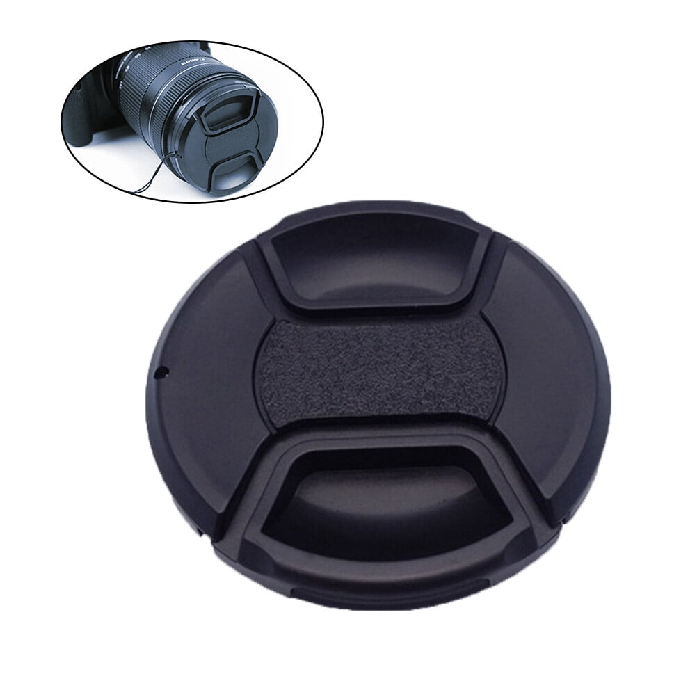 ROMANSENTIAL Black 55mm Round Plastic Front Lens Cover For Universal ...