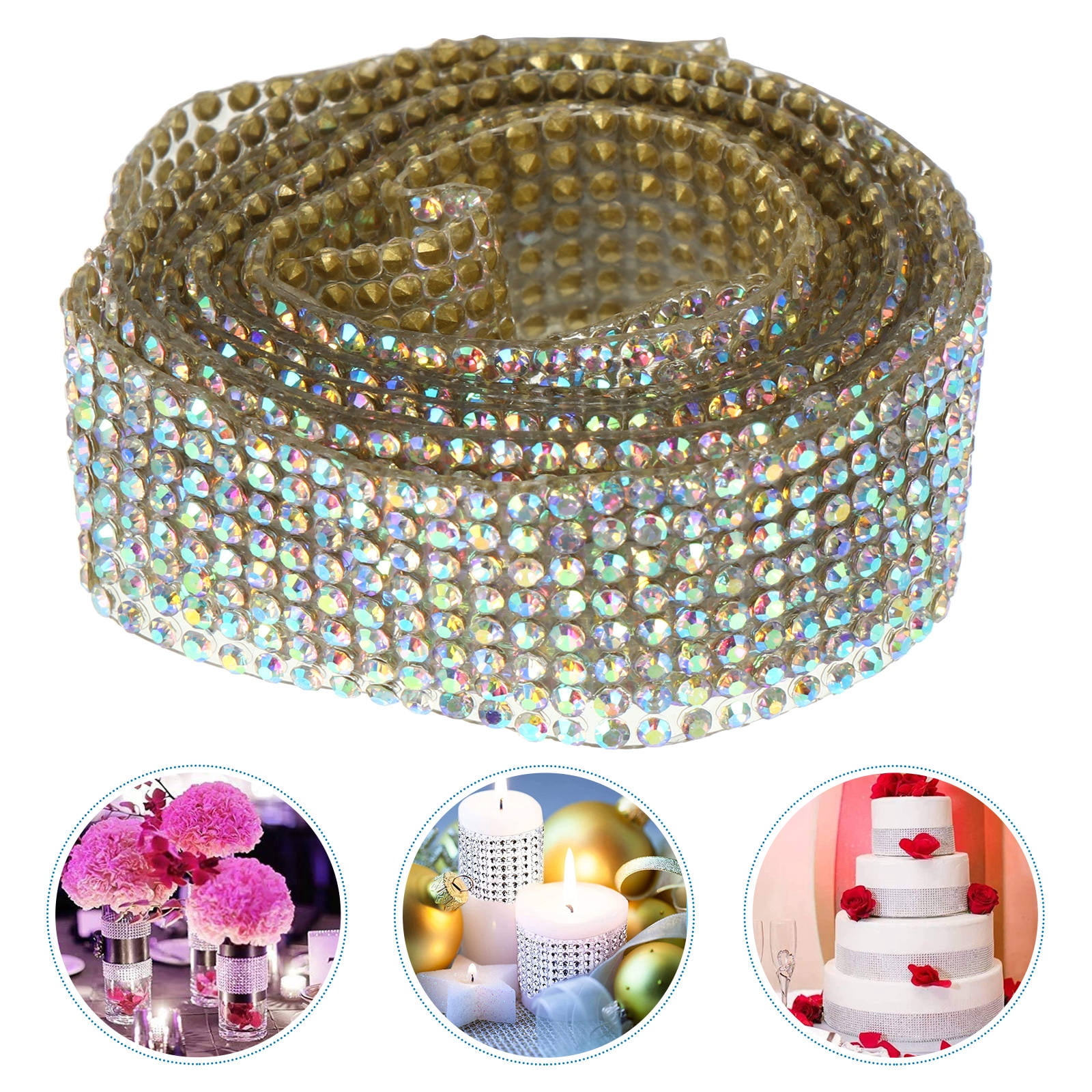 ROMANSENTIAL Crystal Sparkling Tape Rhinestone Strips for Clothing and ...