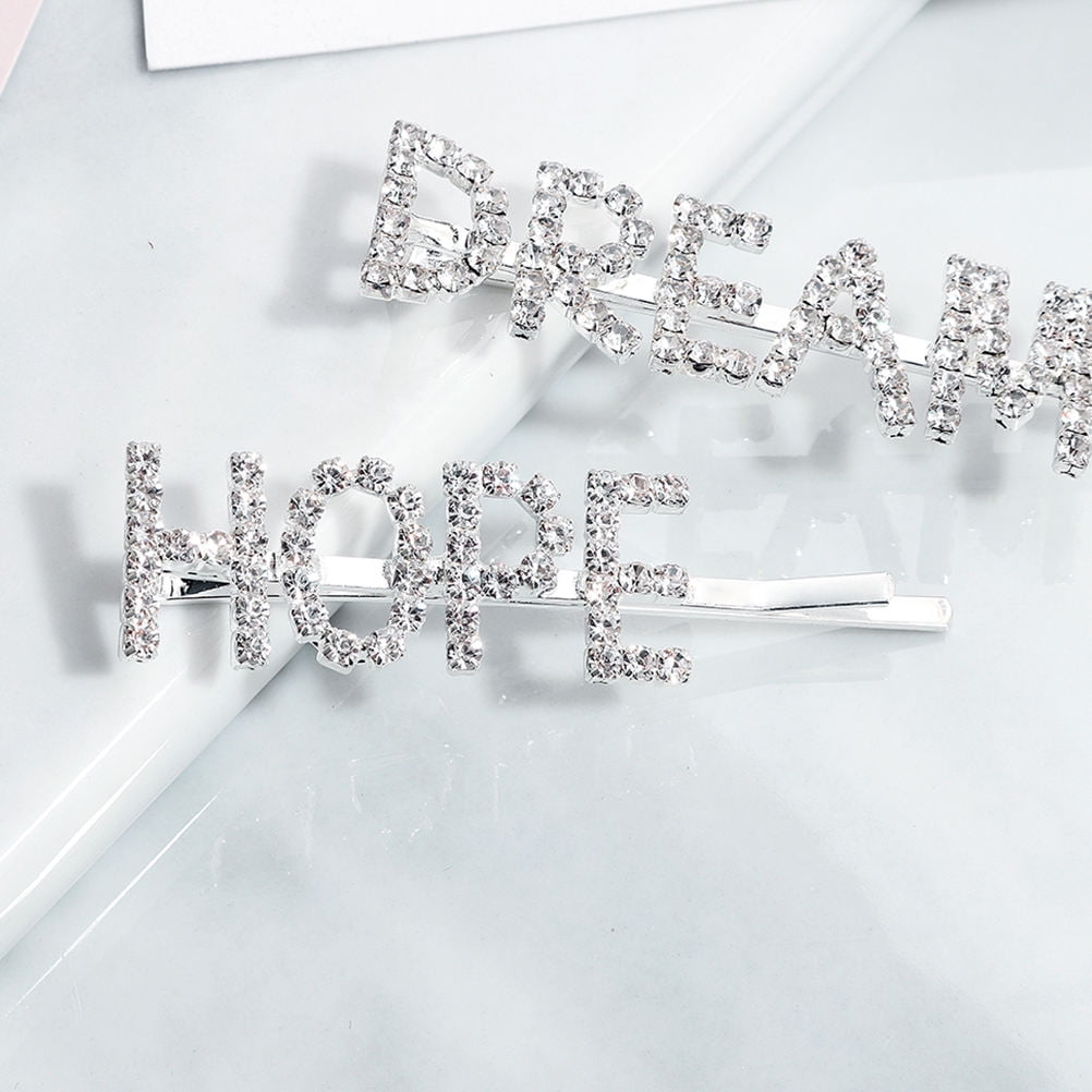 ROMANSENTIAL Letter Design Hair Pin 1 Pair Silver Straight Line ...