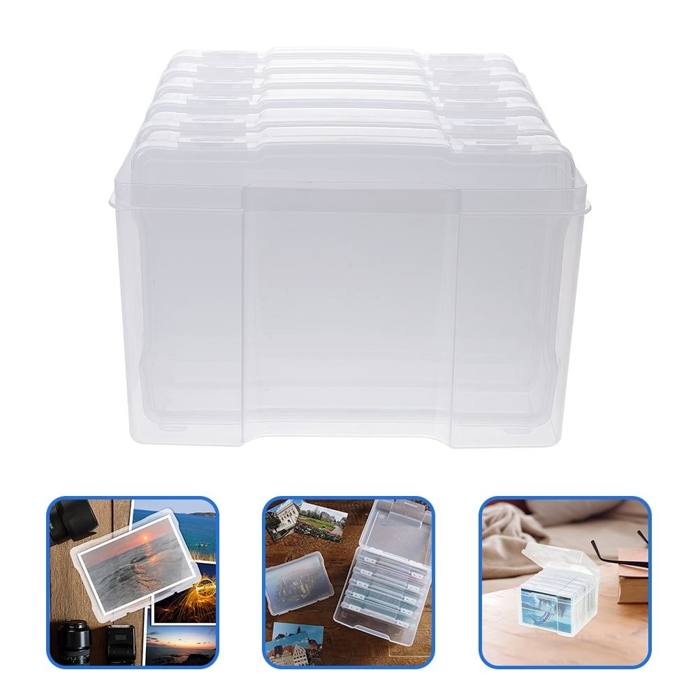 ROMANSENTIAL Photo Organizers 21x21cm Transparent Square Shape Craft ...