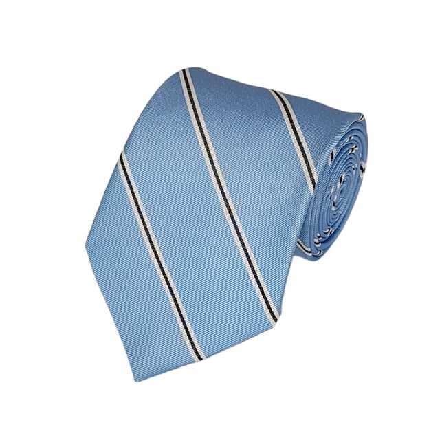 ROMARIO MANZINI BLACK AND WHITE PIN STRIPE ON SKY BLUE DESIGN WOVEN ...