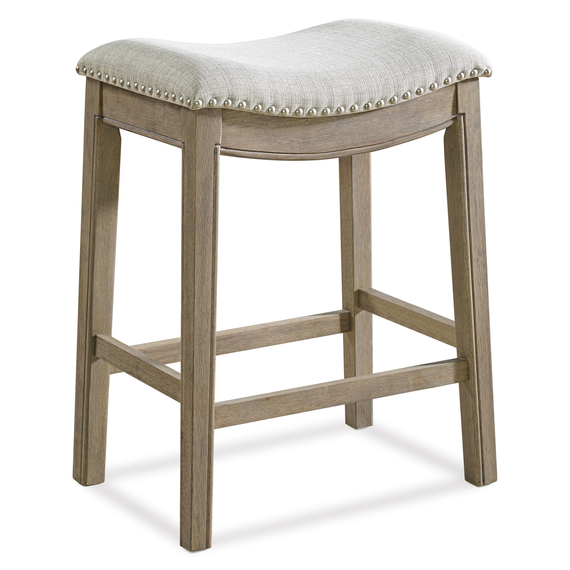 ROME + OAK, Backless Saddle Counter Stool, 26" Height, Reclaimed Oak ...