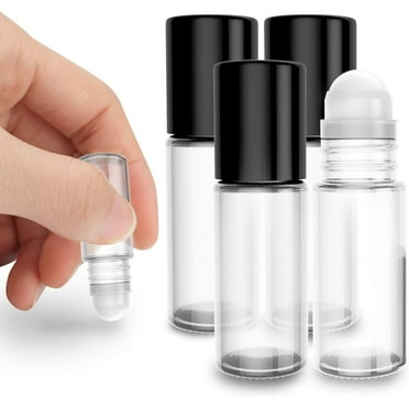Pinkiou Empty Roll on Bottles for Essential Oils, 6Pcs 5ml Glass Roll on Bottles Refillables ...