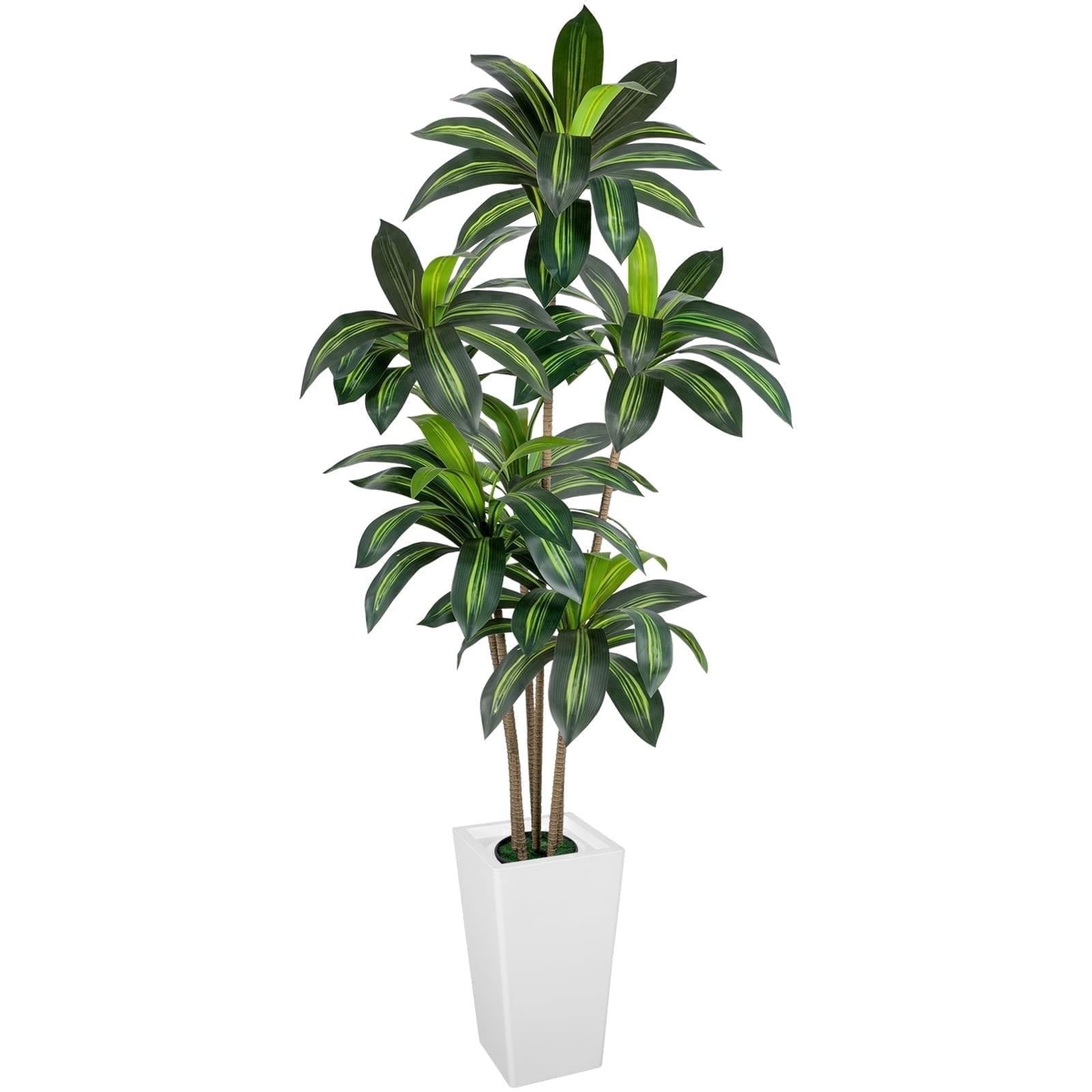 ROMSWI Dracaena Artificial Tree 6ft Tall Pre Potted Dracaena Trees with ...