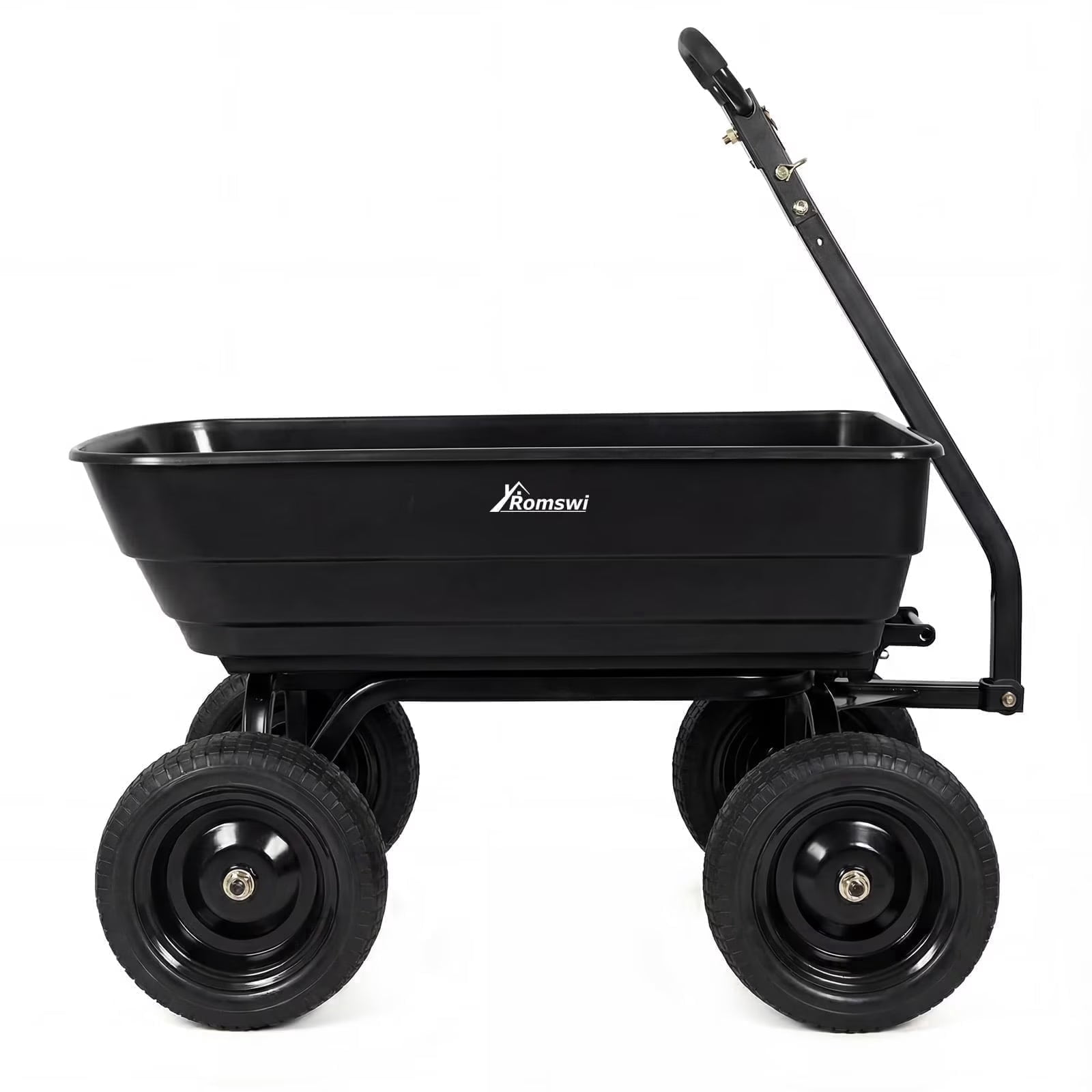 ROMSWI Garden Dump Cart 600 lbs 4 cu ft Heavy Duty Poly Bed 36.5'' x 20 ...