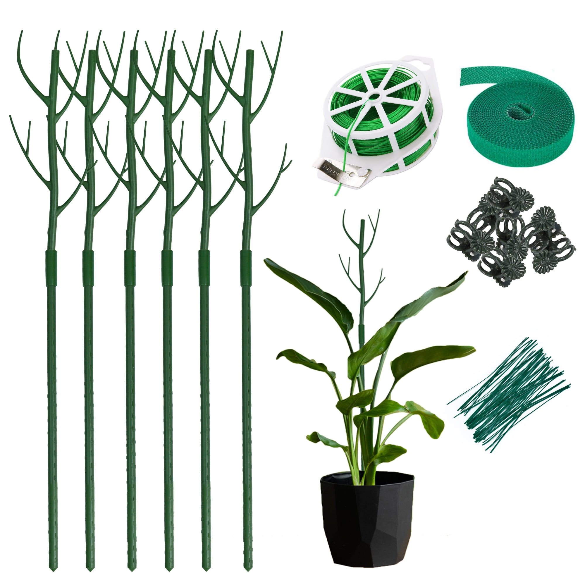 ROMUCHE 27.6inch Plant Stakes, 6PCS Plant Garden Stakes, Tall Plastic ...