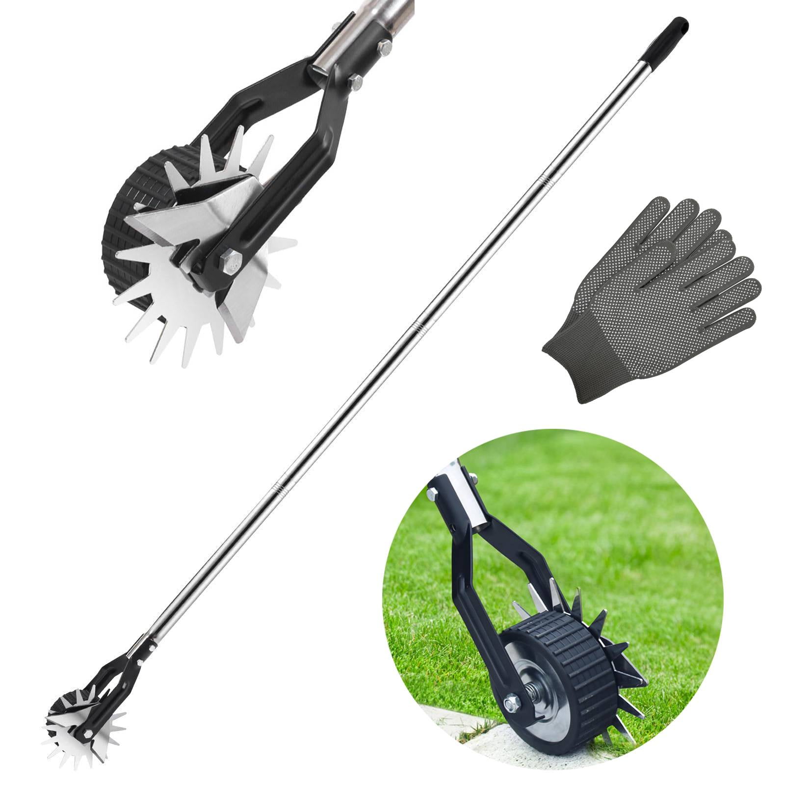 ROMUCHE Wheel Rotary Edger 67.3 inches Manual Lawn Edger, Grass Weed ...