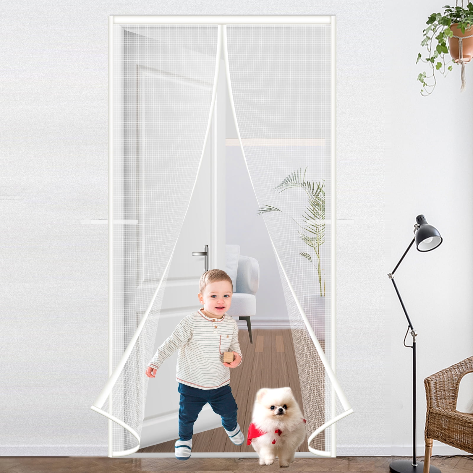 ROMUCHE Magnetic Outdoor Screen Door, Removable, Self Sealing, Heavy ...