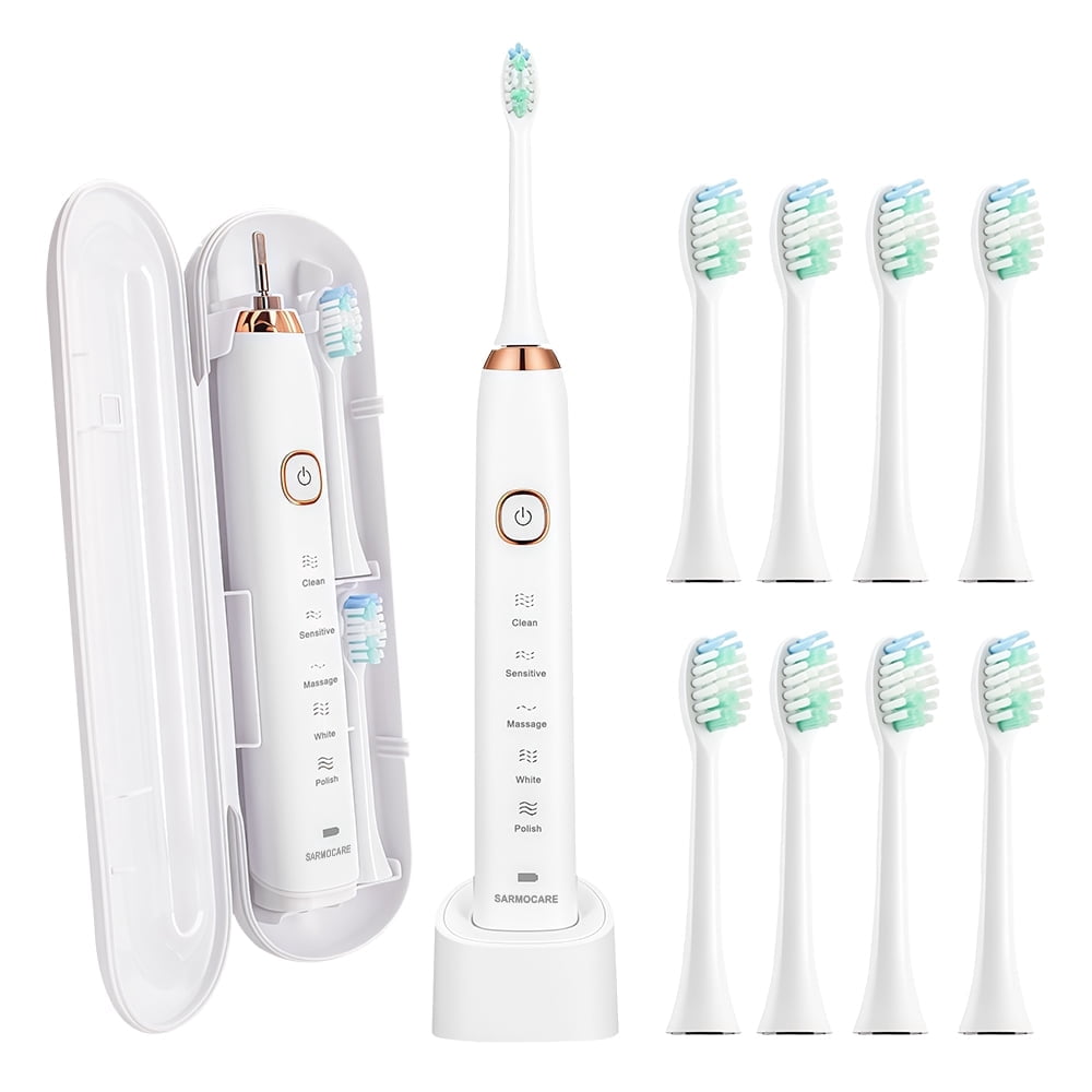 ROMYSE Rechargeable Sonic Electric Toothbrush for Adults Kids with 8 ...