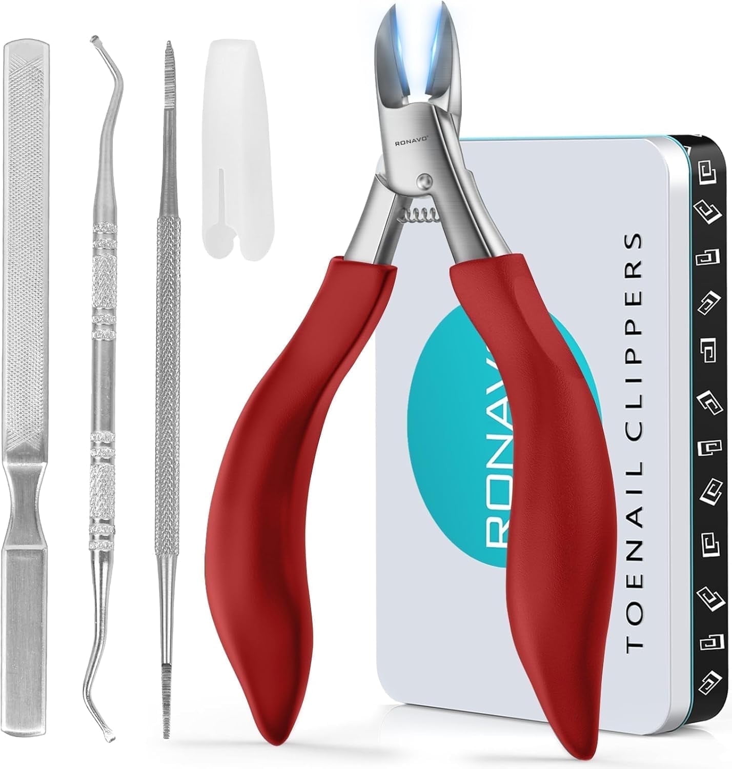 RONAVO Nail Clippers Set - Ingrown Toenail Treatment & Toenail Clippers ...