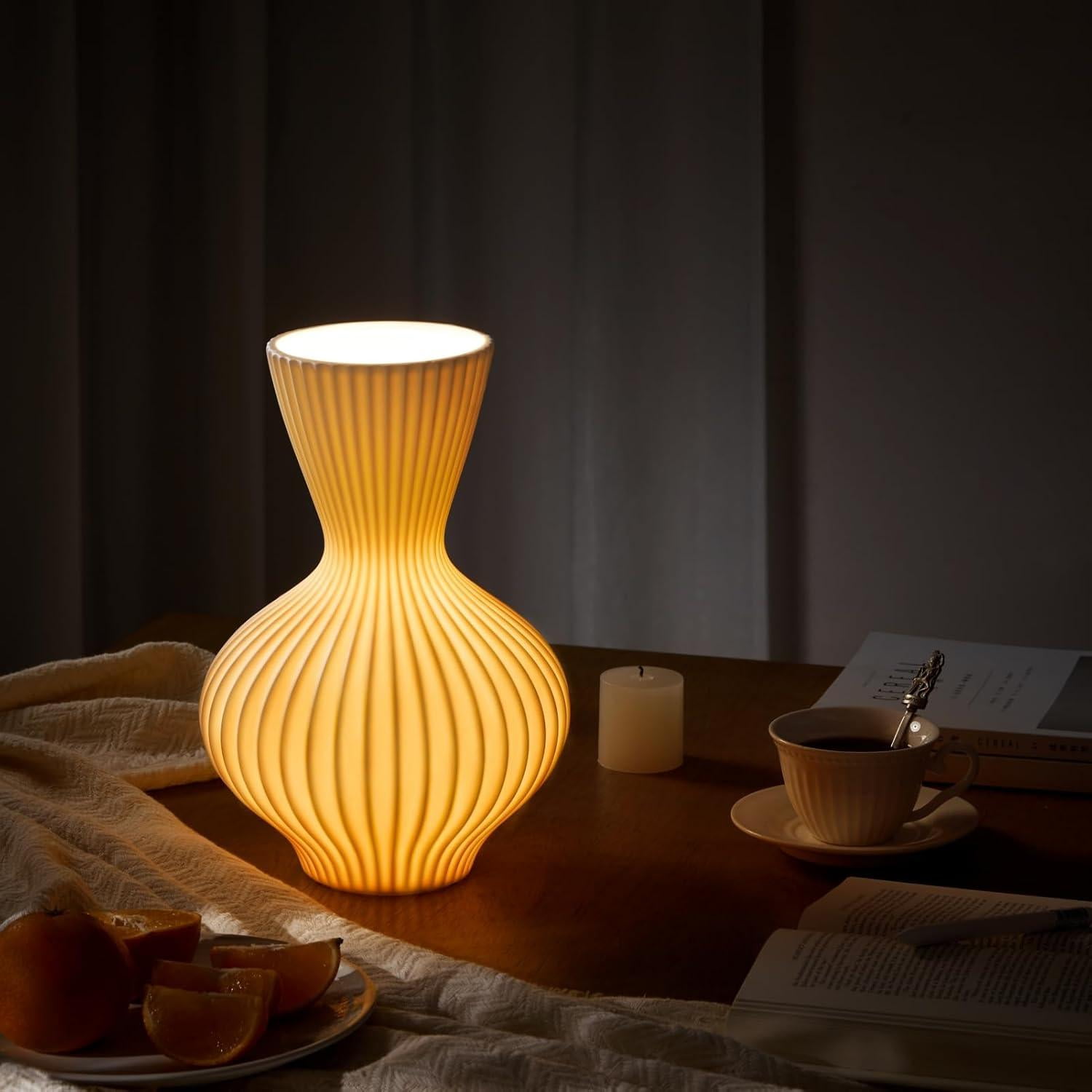 RONDURE 11.6" Modern Ceramic Table Lamp, Modern Bedside Lamps for ...