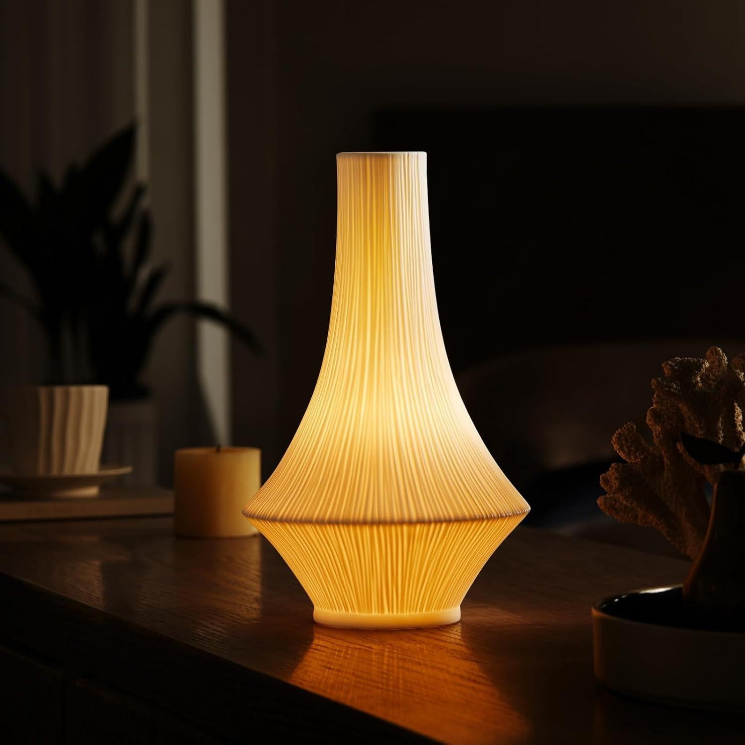 RONDURE 12.3" Modern Ceramic Table Lamp, Modern Bedside Lamps for ...