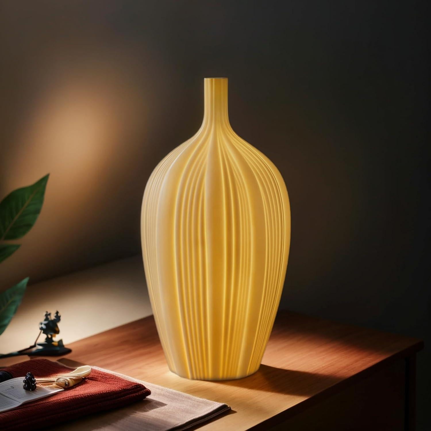 RONDURE 13.9" Modern Ceramic Table Lamp, Modern Bedside Lamps for ...