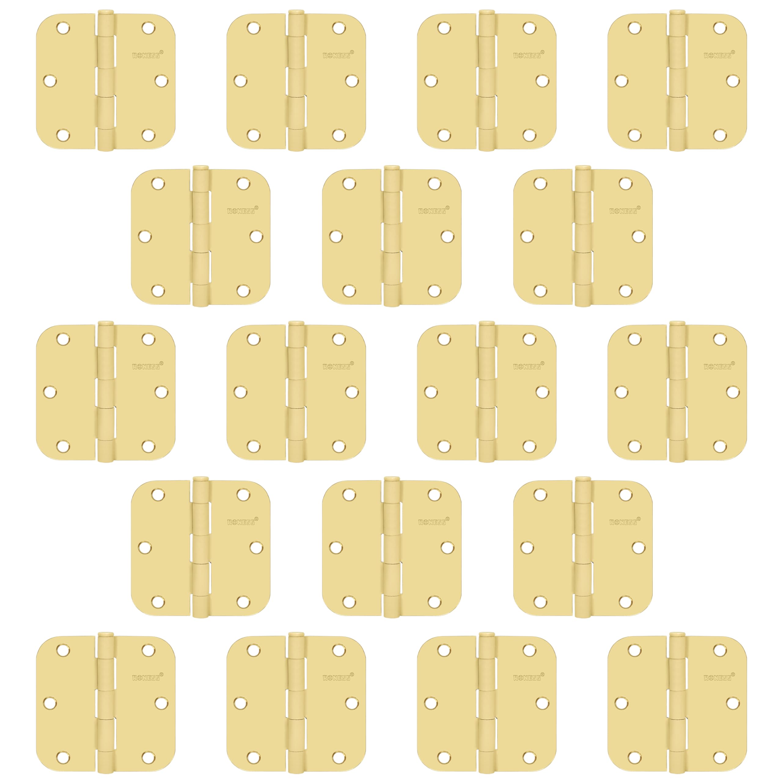 RONESS Door Hinges, Round Corners Hinges, Interior Door Hinges, 3.5x3.5 ...