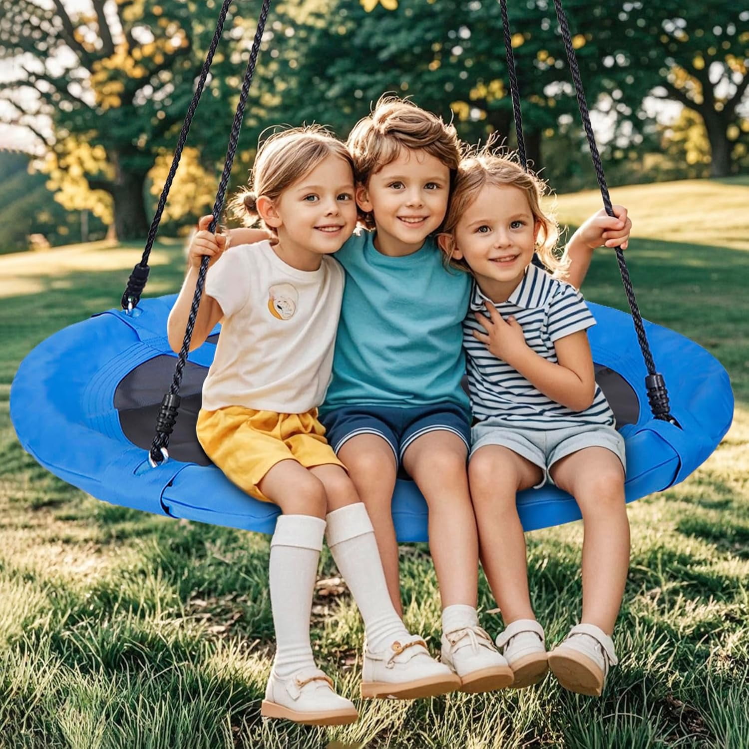 RONG-3 48 Inch Sauce Tree Swing for Kids, Round Swing Platform for ...