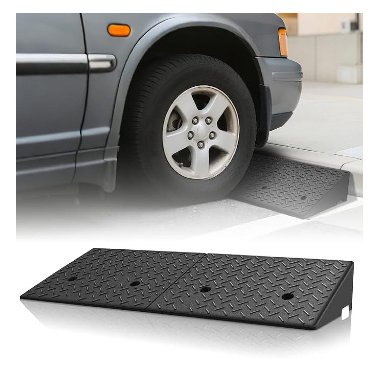 RONG-3 5.7" Rise Threshold Ramp Heavy Duty Loading Driveway Ramp Rubber ...
