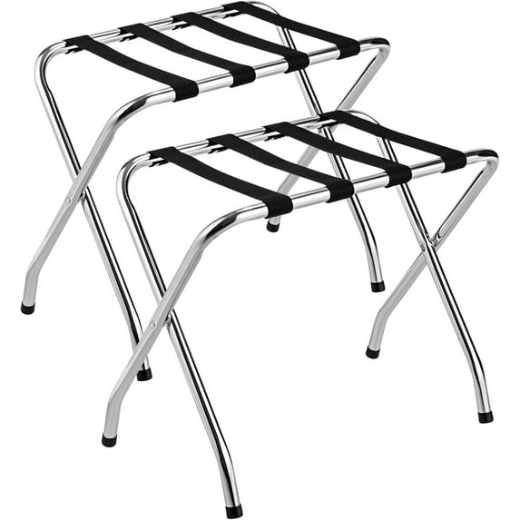 RONG-3 Chrome Luggage Rack for Guest Room, No Assembly Required ...