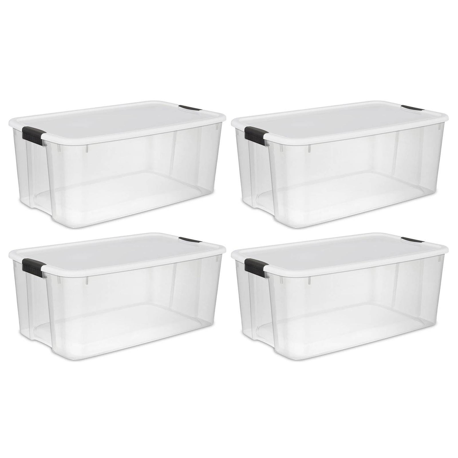 RONG-3 Clear Plastic Stackable Storage Bin with Latching Lid belongings ...