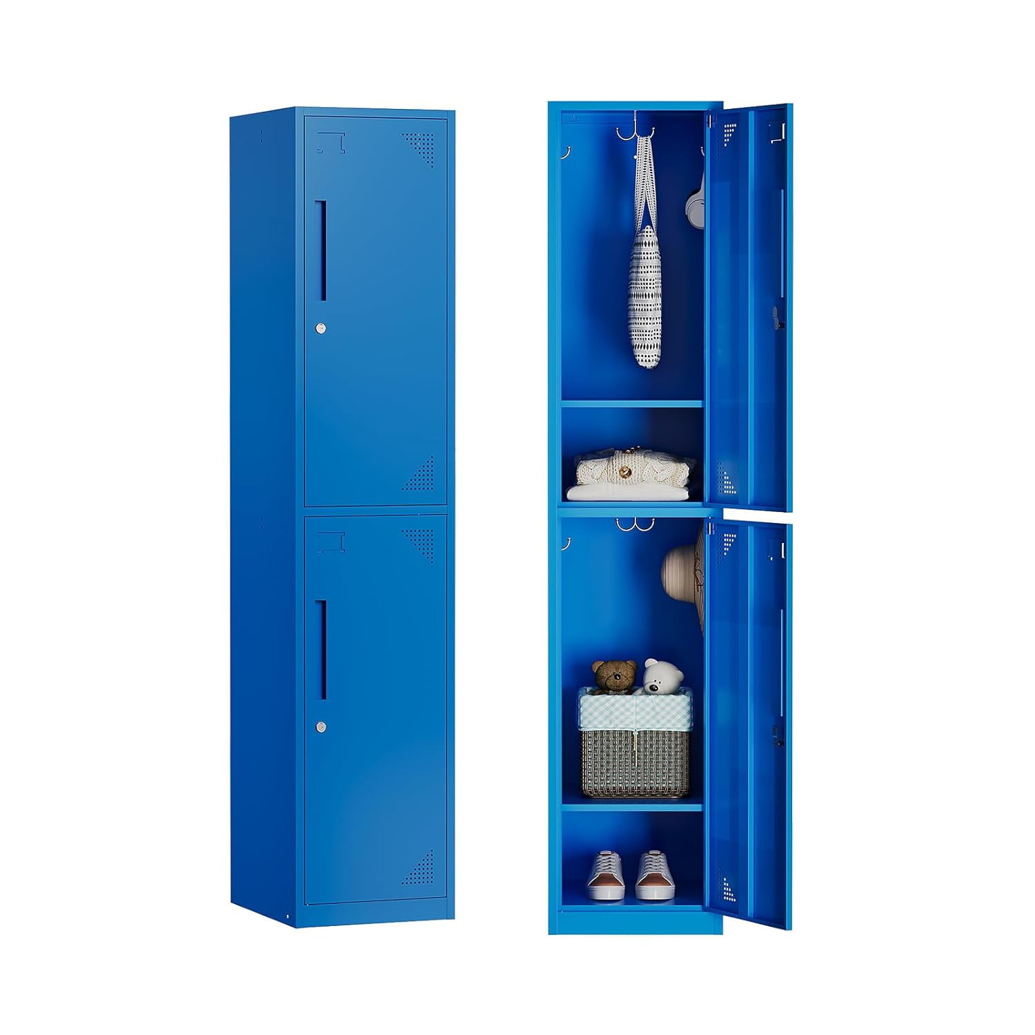 RONG-3 Metal Locker with Doors, Tall Steel Storage Lockers for ...