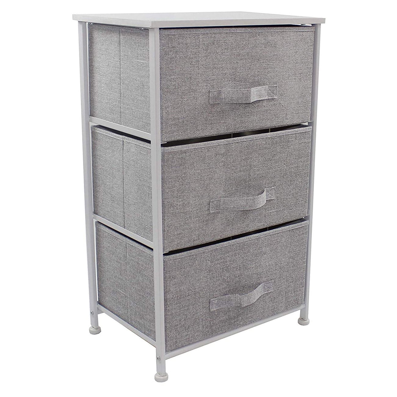 RONG-3 Nightstand 3 Drawers Bedside Furniture Accent End Table ...