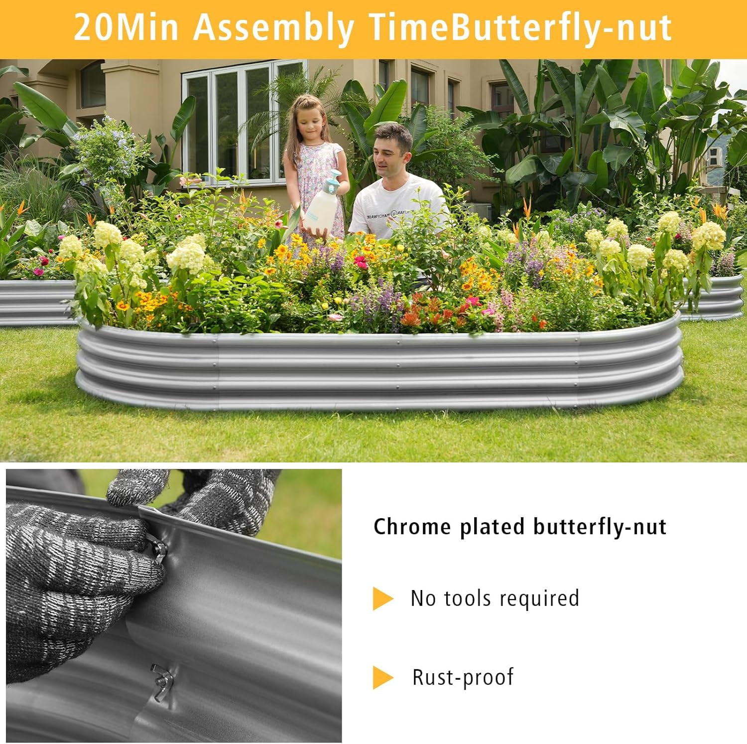 RONGJIANG 1P 4FT elliptical elevated garden bed, elevated garden bed ...