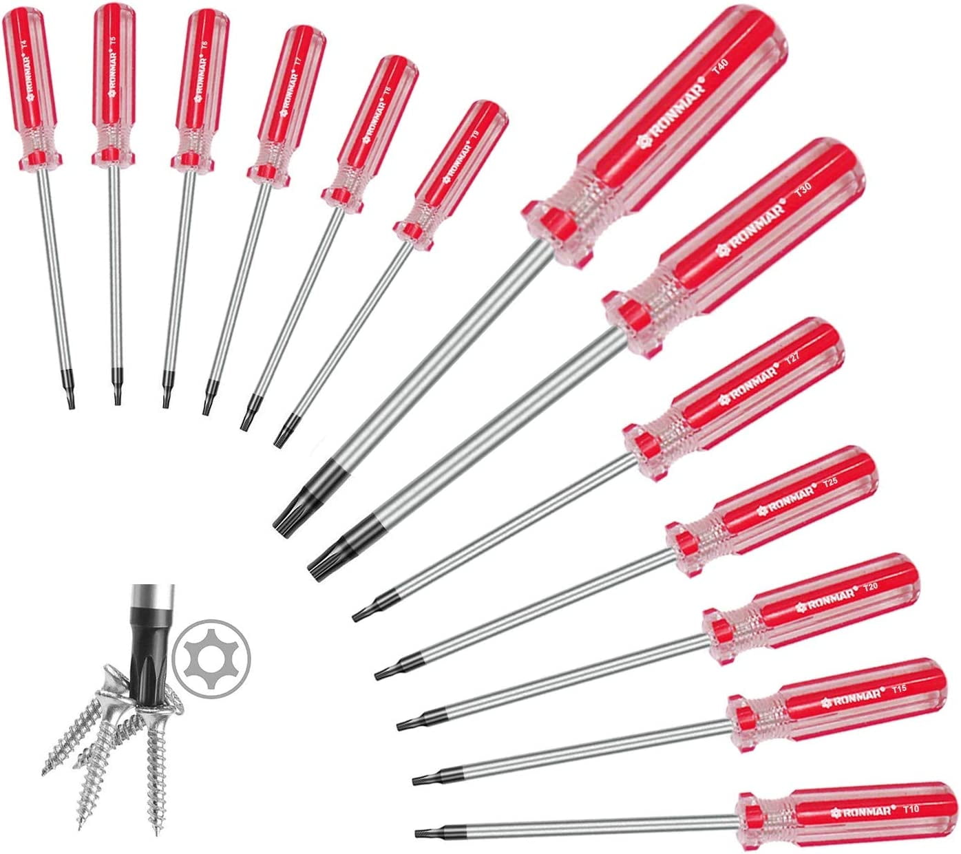 RONMAR 13-Piece Magnetic Torx Screwdrivers Set, Security Tamper Proof ...