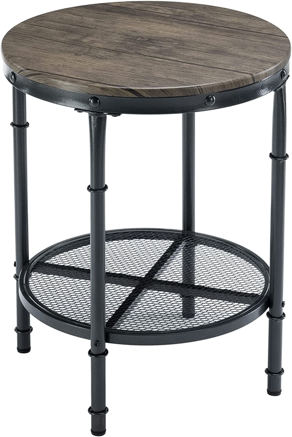 RONOVIA 20" Side Table, Round End Tables Living Room, Industrial Small ...
