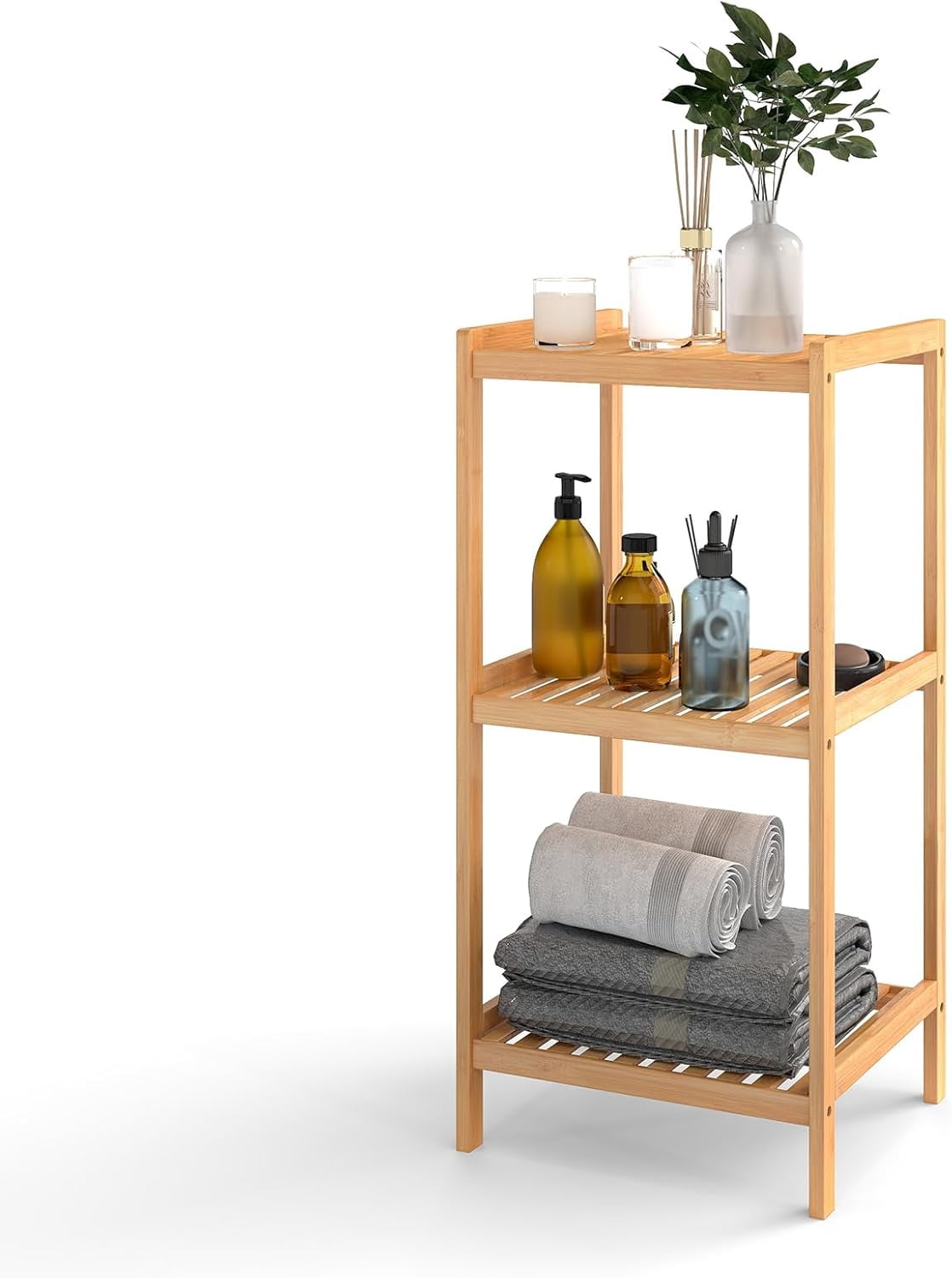 RONOVIA 3-Tier Shelf, Sturdy Storage Shelf Narrow Bathroom Rack Space ...