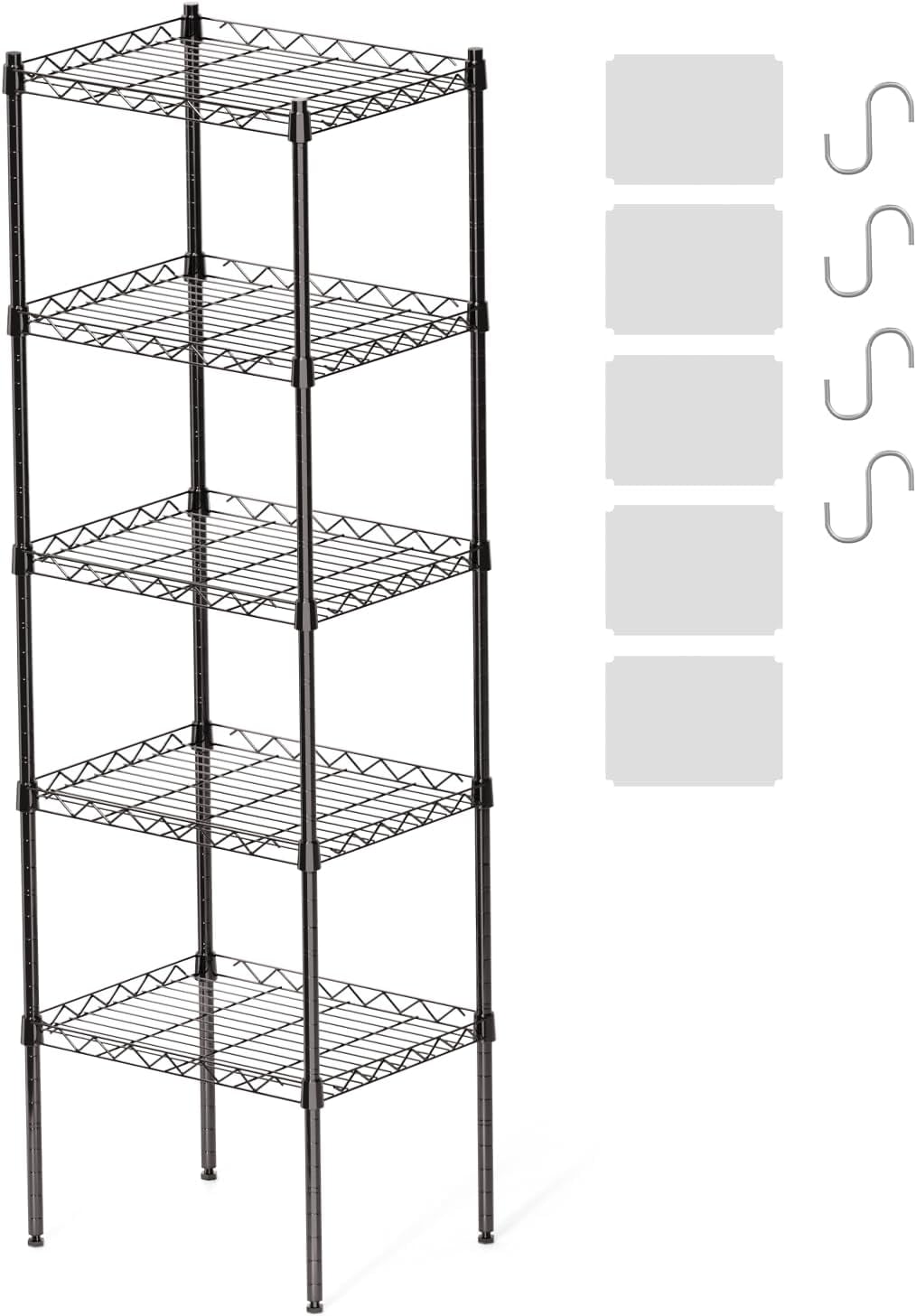 RONOVIA 5 Tier Shelves, 16.9"x 13"x 53.9" Utility Rack Shelf, Metal ...