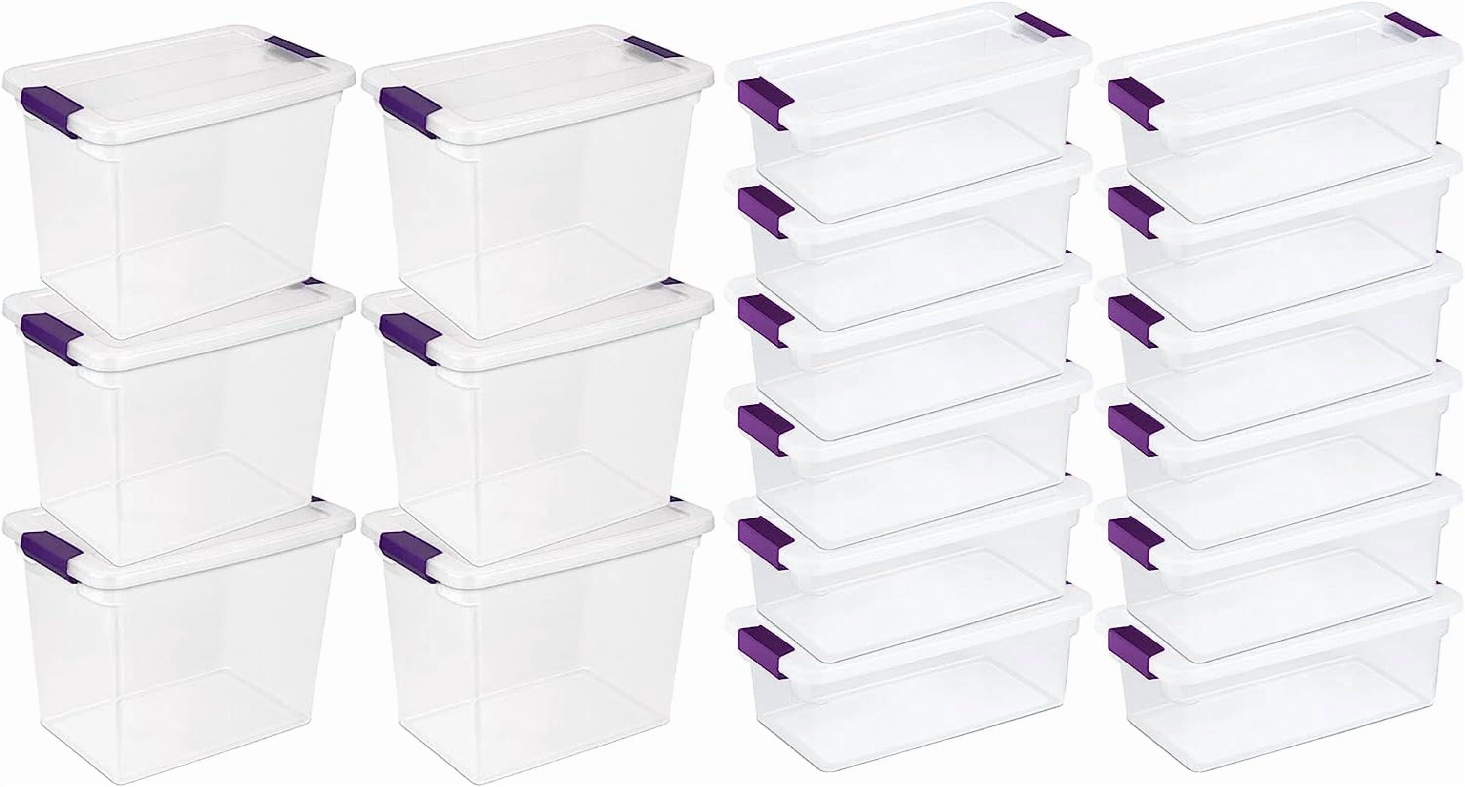 RONOVIA 6 Pack of 27 Quart Container Totes and 12 Pack of 6 Quart ...