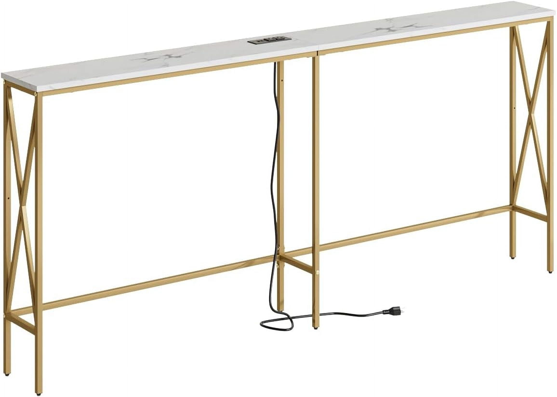 RONOVIA 70.9" Console Table with Power Outlet, Modern Narrow Long Sofa ...