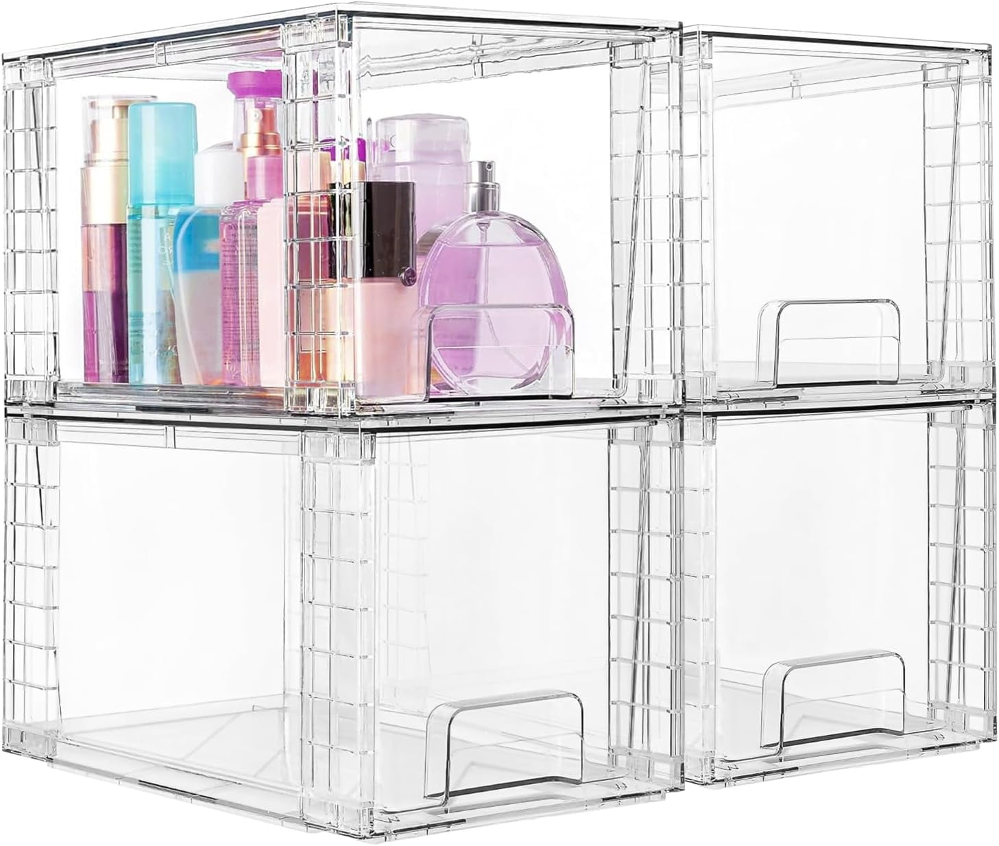 RONOVIA Clear Plastic Stackable Storage Drawers Bins, Perfect for ...