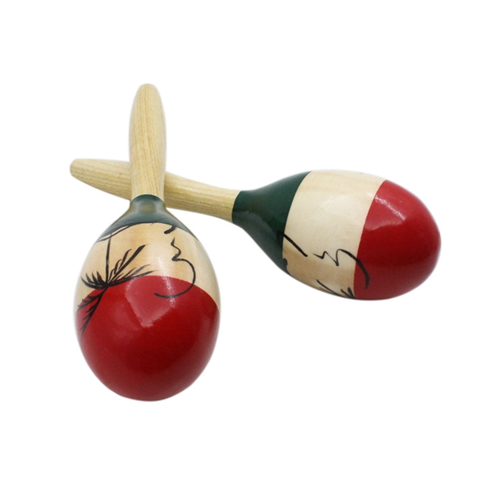 RONSHIN 1 Pair Wooden Large Maracas Rumba Shakers Rattles Sand Hammer ...