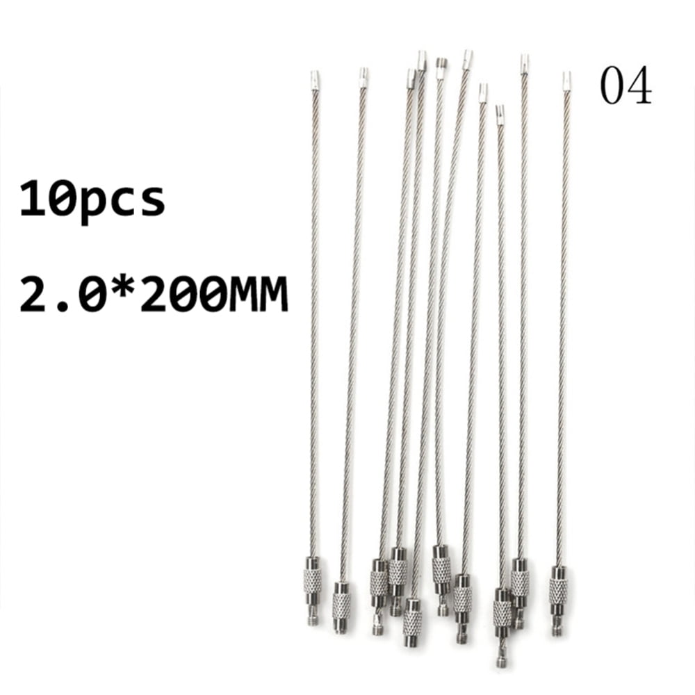 RONSHIN 10pcs Wire Rope Key Chain Stainless Steel Carabiner Cable ...