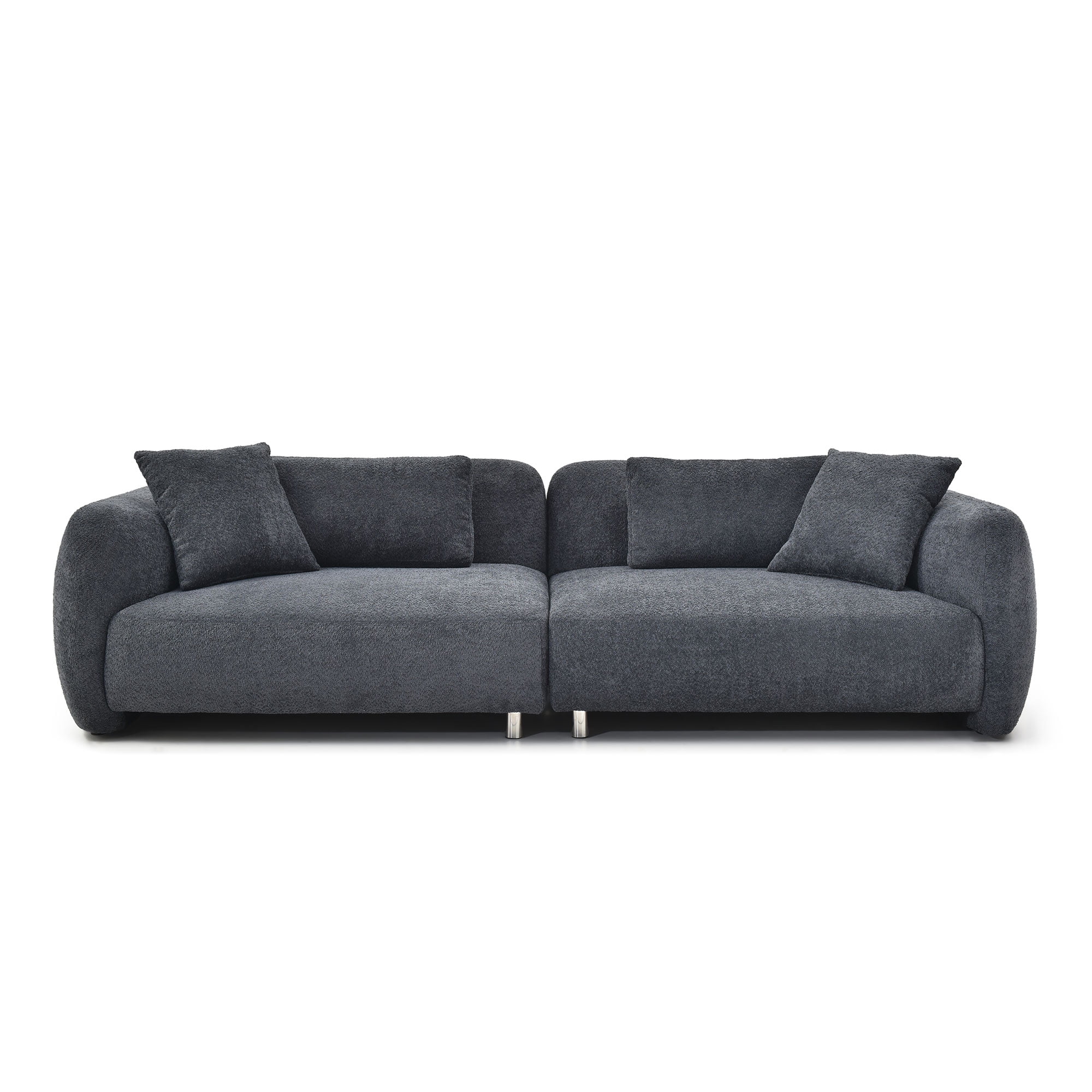 RONSHIN 110.23'' Oversized Sectional Sofa,Modern 3-Seater Teddy Fabric ...