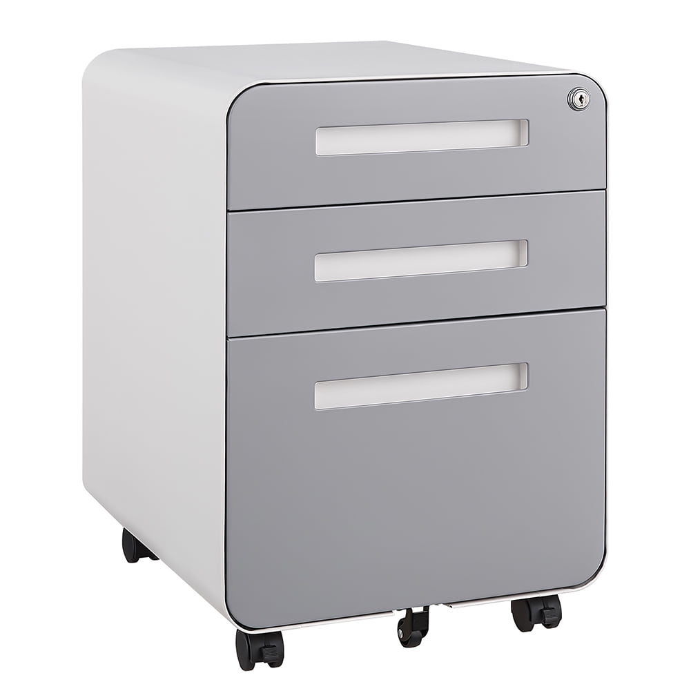 RONSHIN 3 Drawer Mobile File Cabinet with Lock, Metal Under Desk ...