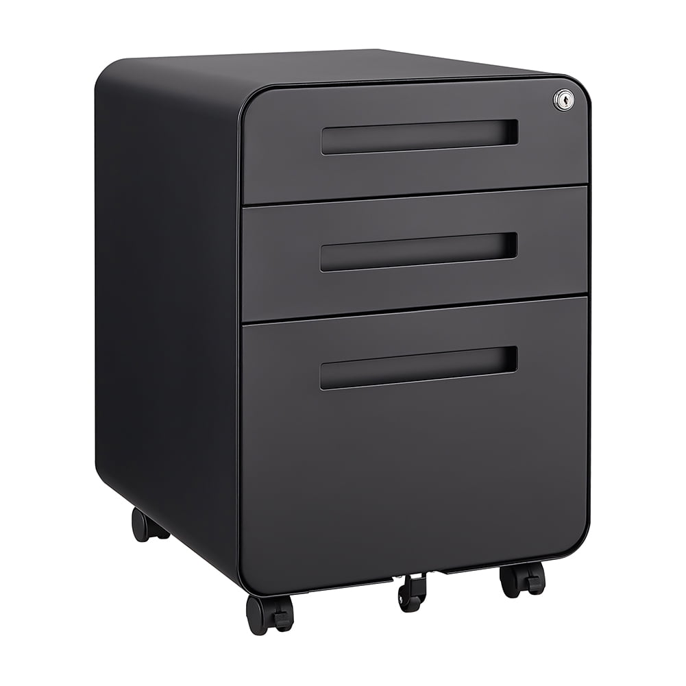RONSHIN 3 Drawer Mobile File Cabinet with Lock, Metal Under Desk ...