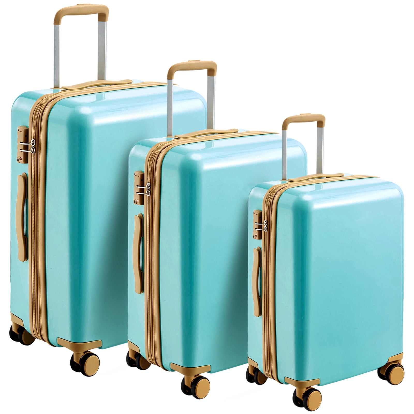 RONSHIN 3 Piece Luggage Travel Sets with TSA Lock, Telescopic Handle ...