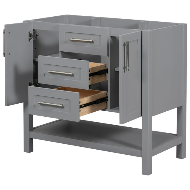 RONSHIN 36-Inch Bathroom Vanity Cabinet with 2 Soft Closing Doors 1 ...