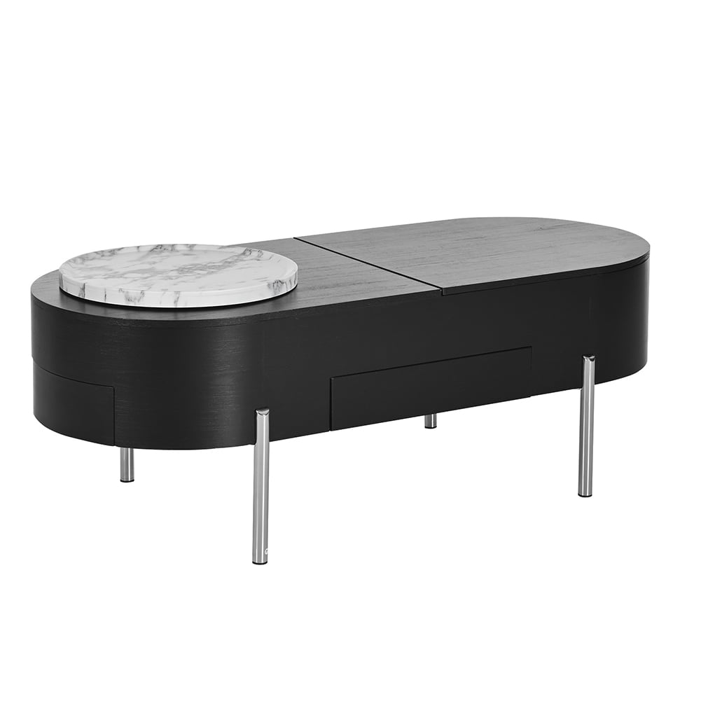 RONSHIN 47.2-inch lift coffee table with 360-degree marble pattern ...