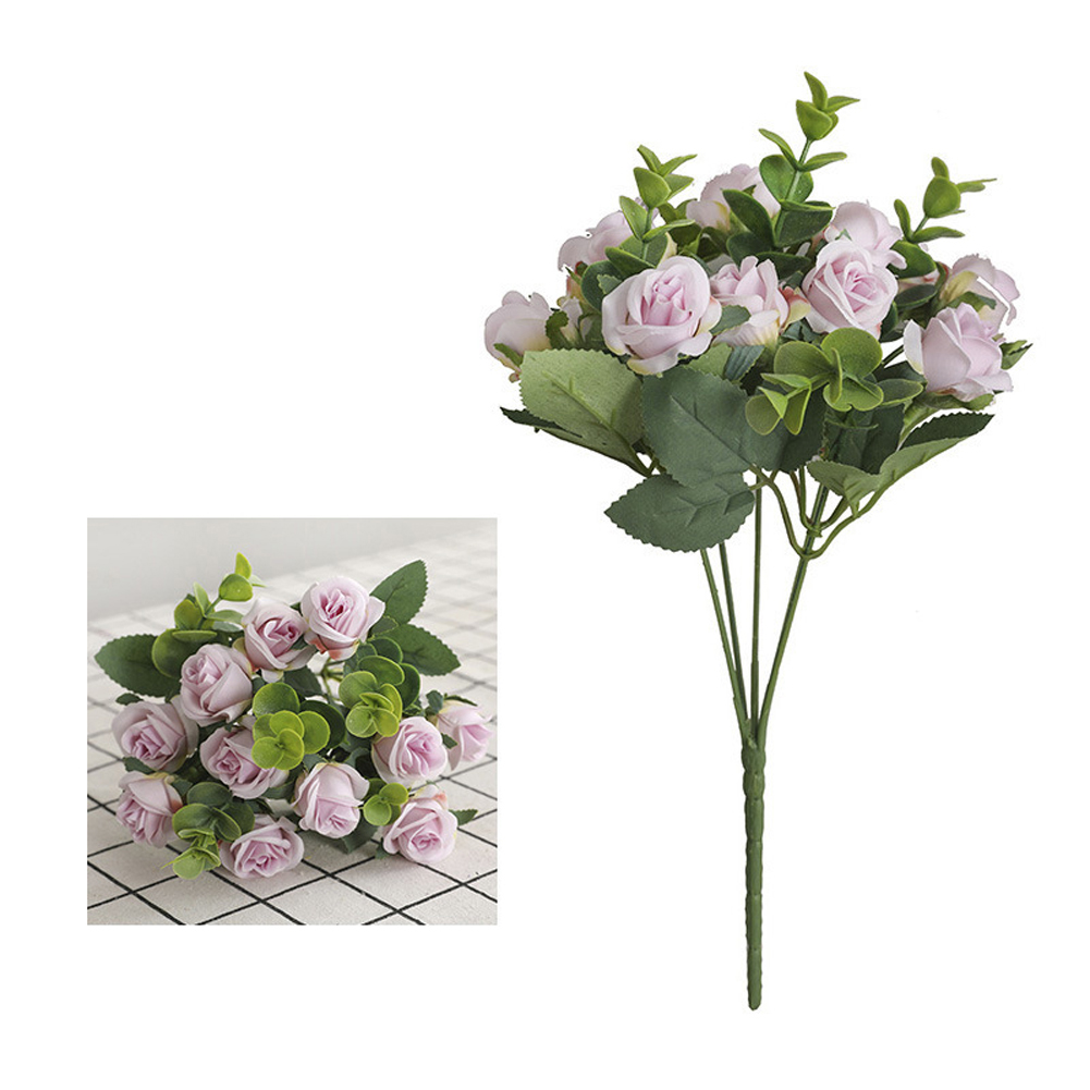 RONSHIN 5 Bundles 11 Heads Mini Artificial Rose Fake Flowers Imitation ...