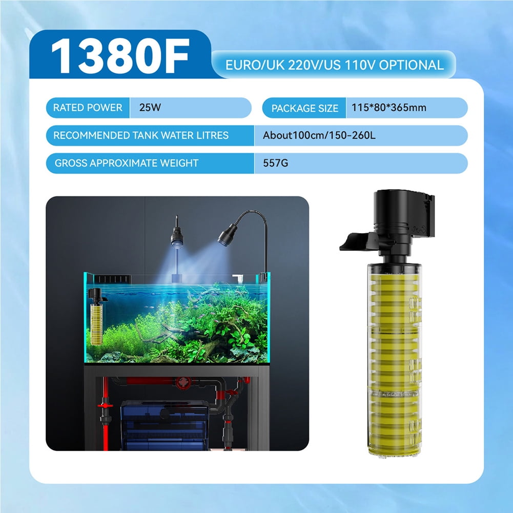 RONSHIN Aquarium Filter, Fish Tank Filters With Built-in Water Pump, 3 ...